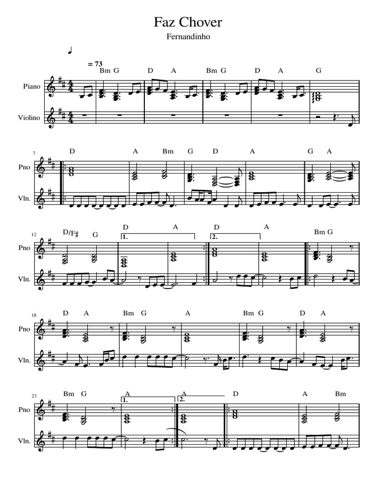 Faz Chover Piano e Violino | PDF