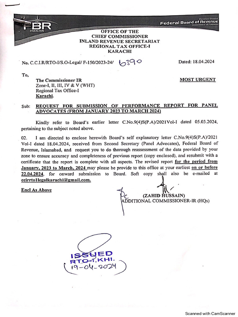 Request For Submission of Performance Re | PDF