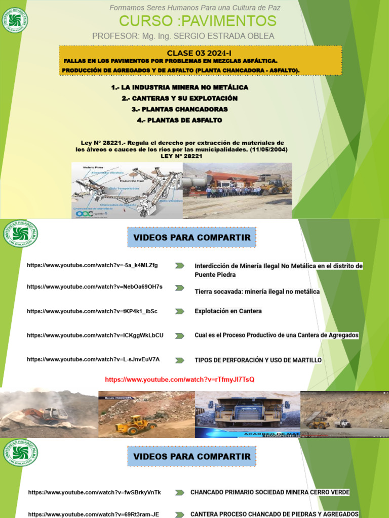 03 CLASE - CANTERAS - PLANTAS CHANCADORAS Y DE ASFALTO .pptx | PDF ...