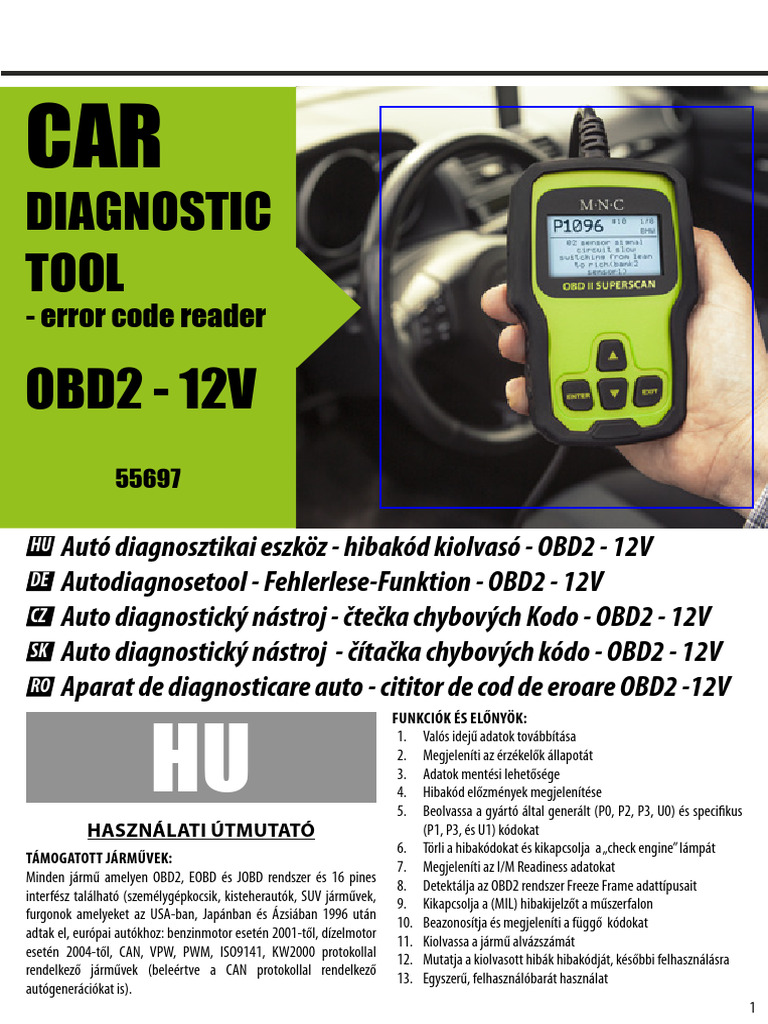 Kezi OBD2 Auto Diagnosztika Muszer Hibakod Olvaso M5679 55679 OBD2 Autodignosztika Hasznalati ...