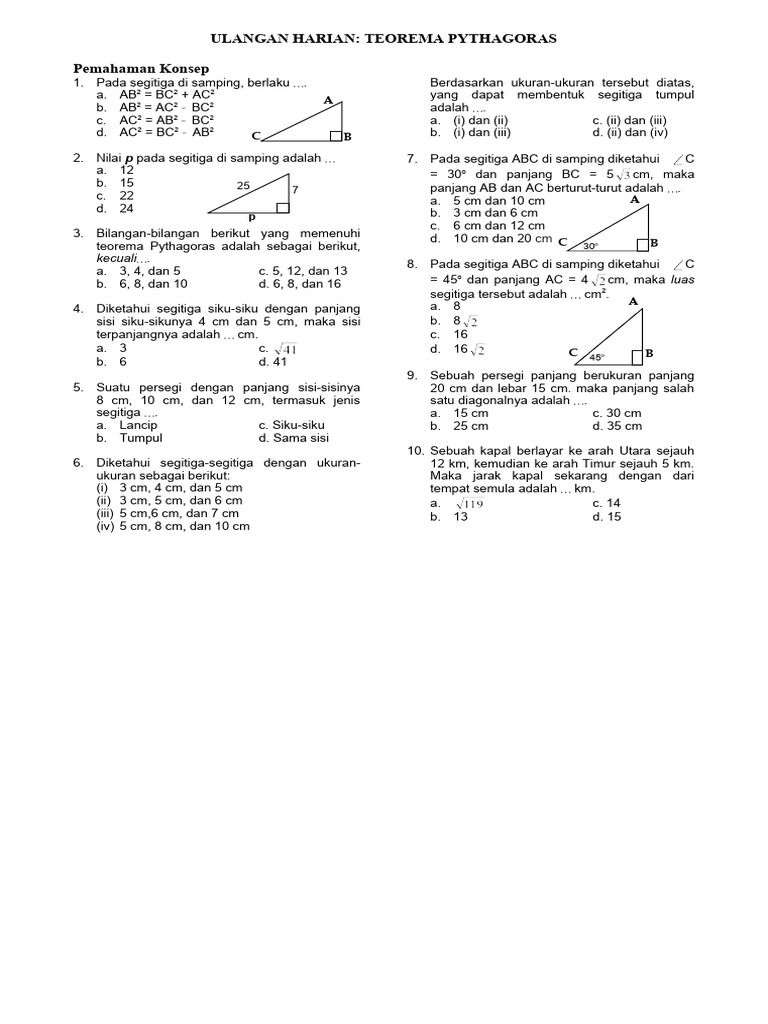 Soal Pythagoras | PDF