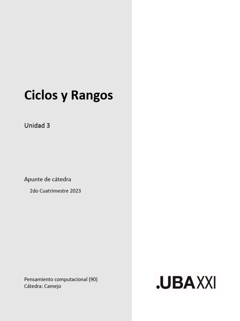 U3 Ciclos PensamientoComputacional 2c 2023.Docx | PDF | Python ...