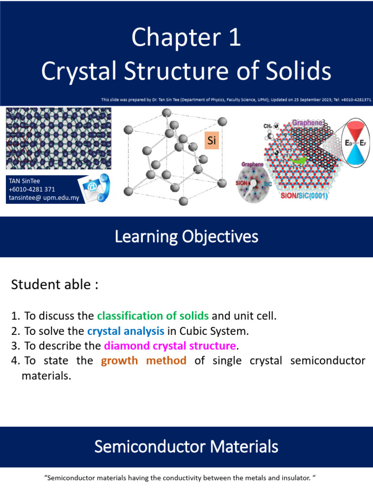 Chapter 1 - Crystal Structure of Solids | PDF | Crystal Structure | Semiconductors