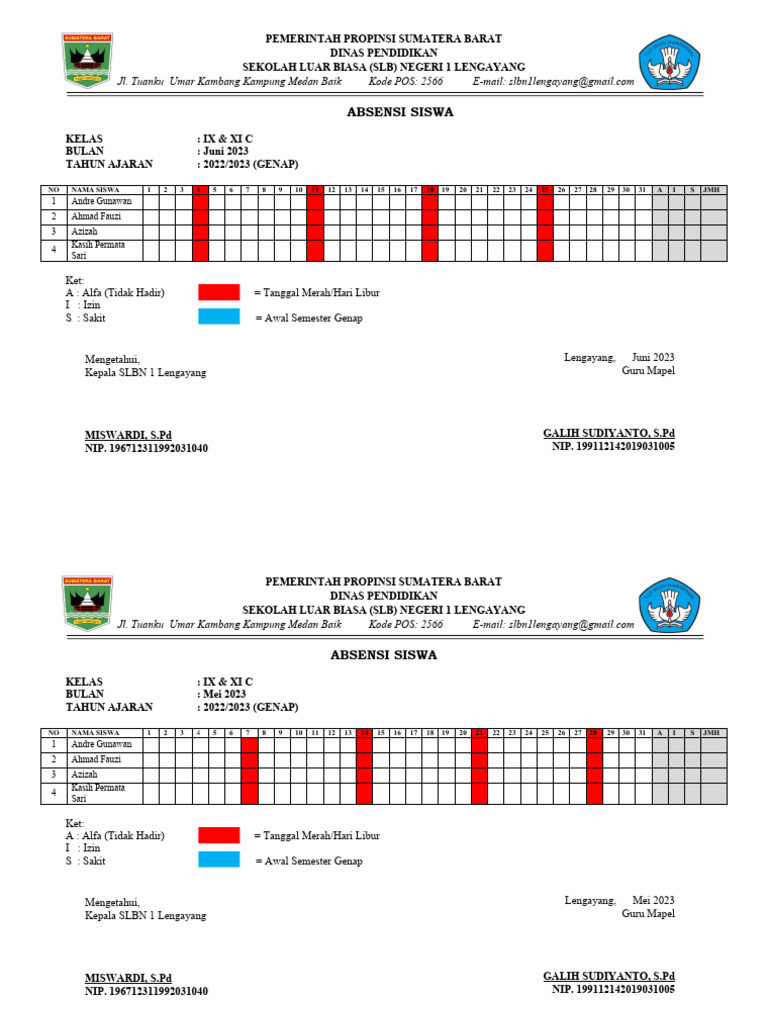 Absen Siswa | PDF