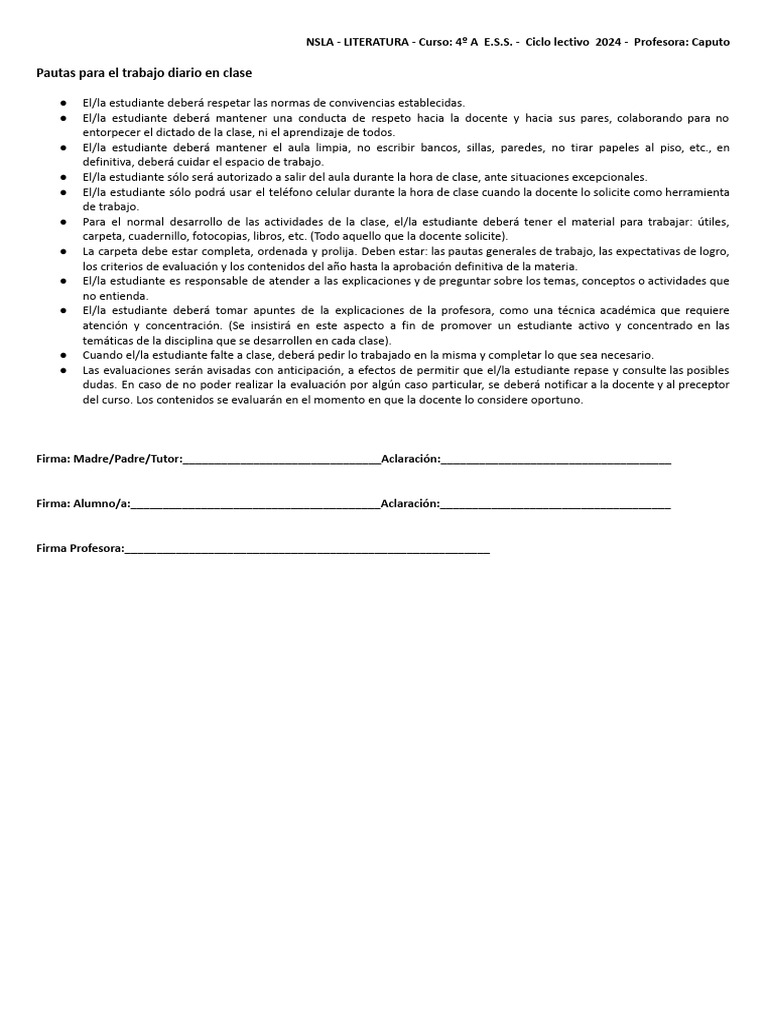 Pautas Expectativas Evaluaci-N 4 A | PDF | Evaluación | Maestros