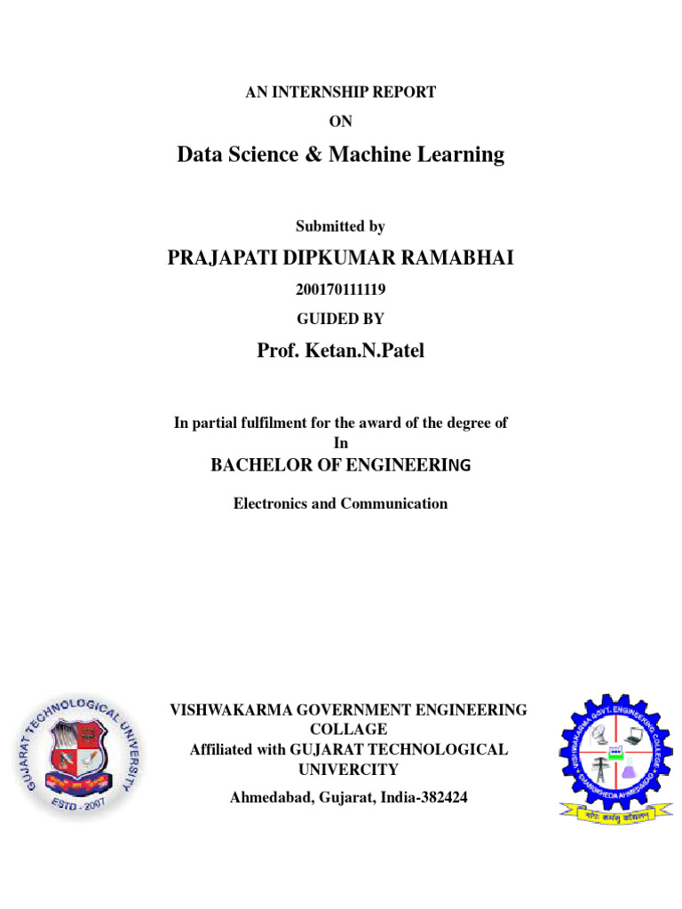 Data Science & Machine Learning: Prajapati Dipkumar Ramabhai | PDF | Python (Programming ...