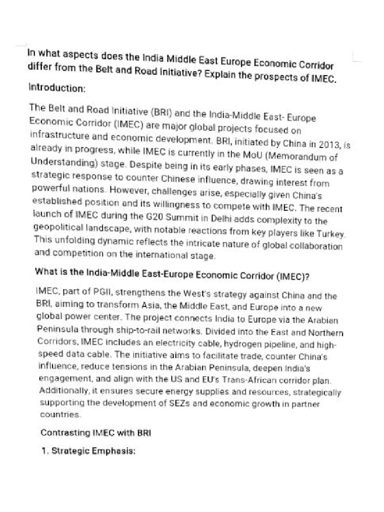 Contrasting IMEC With BRI | PDF