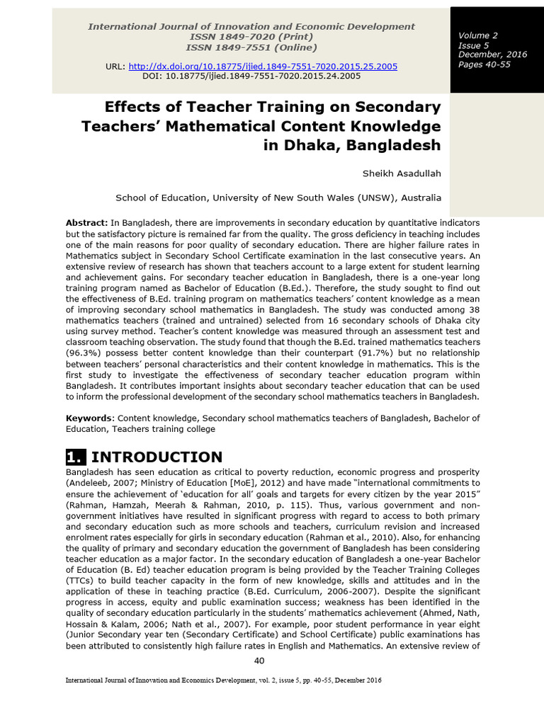 Effects of Teacher Training On Secondary Teachers | PDF | Teachers ...