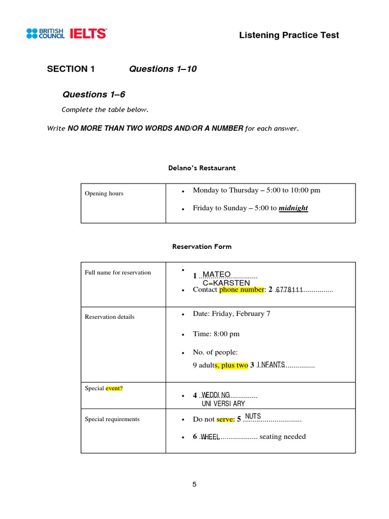 Delano S Restaurant Listening Practice Pdf Land Transport Vehicles