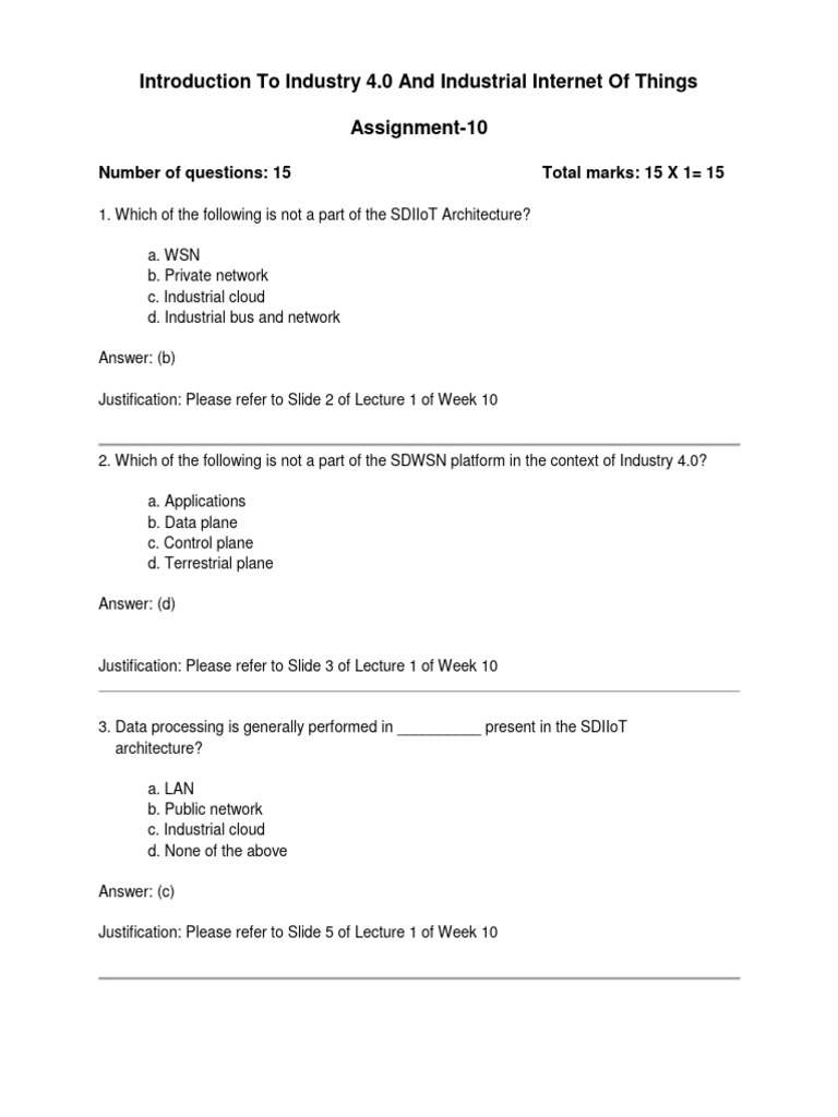 II4IIT Assignment-10 Solution | PDF | Internet Of Things | Cloud Computing