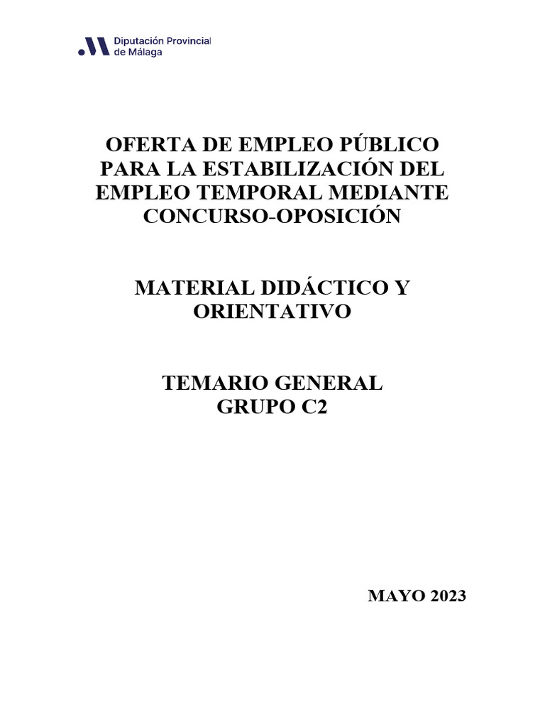Temario General c2 | PDF | España | Constitución