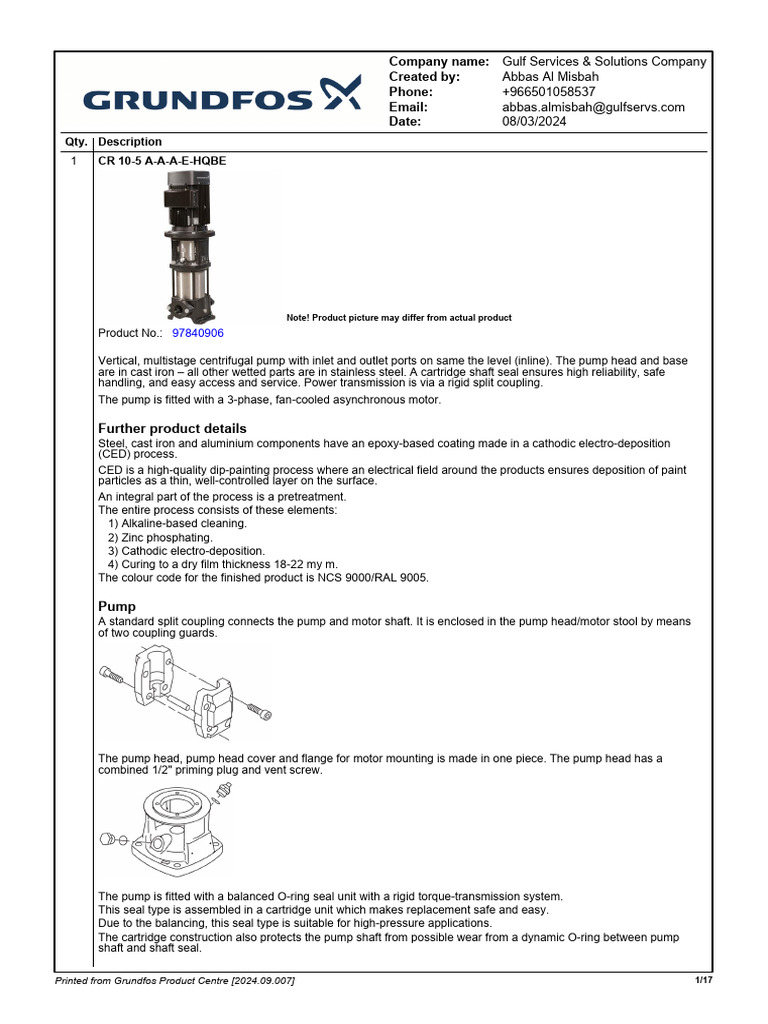 CR 105 Aaaehqbe | PDF | Pump | Electric Motor