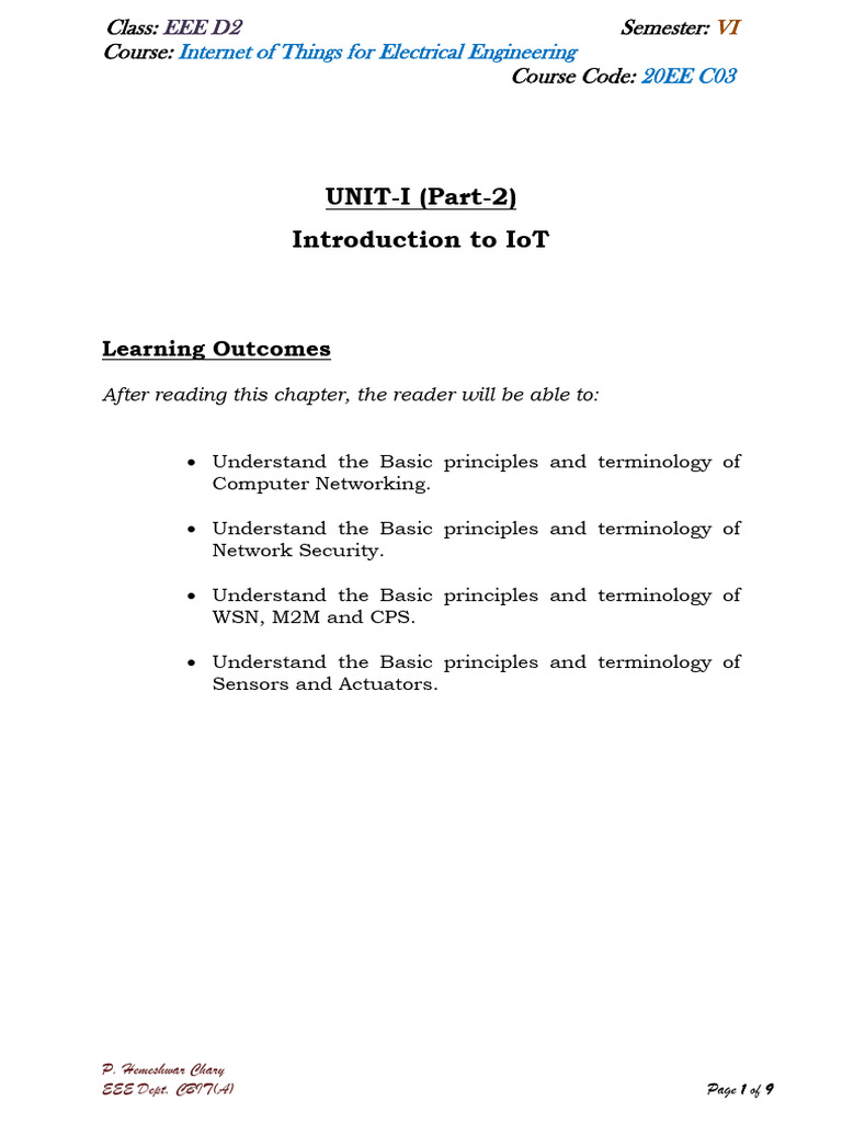 IoT Networking for EEE Students | PDF | Osi Model | Internet Protocol Suite
