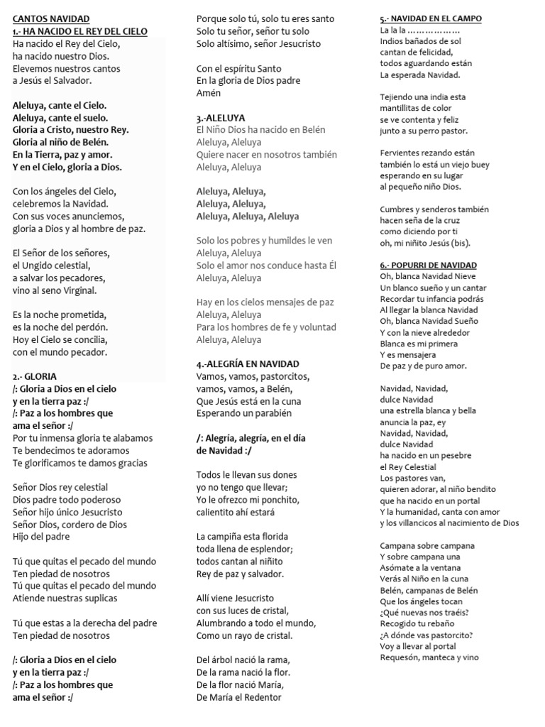Cantos Navidad | PDF | Navidad | María, madre de Jesús