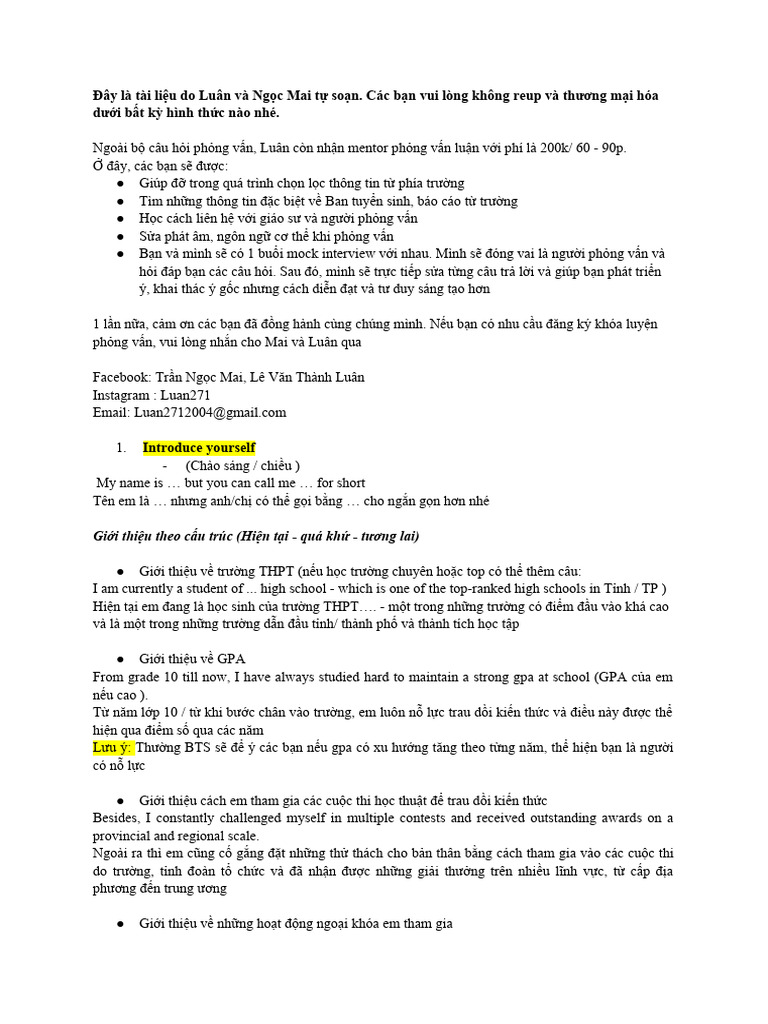 Interview Training 2 | PDF