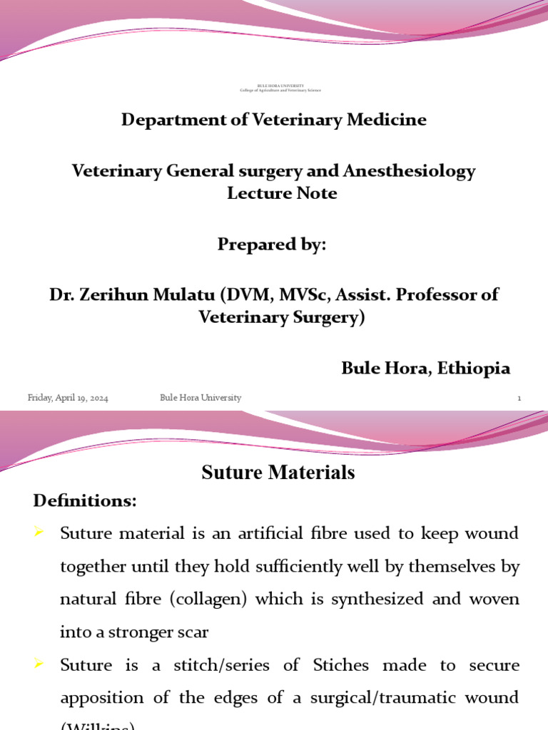 Suture Materials and Suturing Techniques | PDF | Surgical Suture | Knot