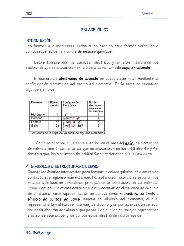 Enlace iónico | PDF | Enlace iónico | Enlace químico