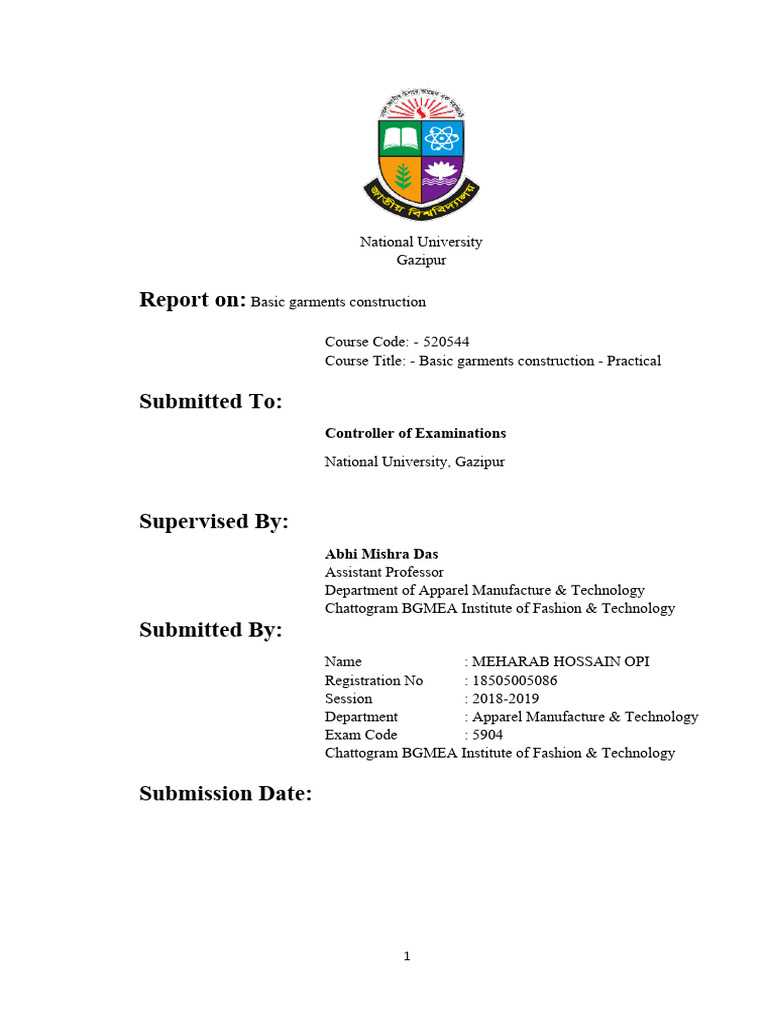 Basic Garment Construction-Report | Download Free PDF | Sewing Machine ...