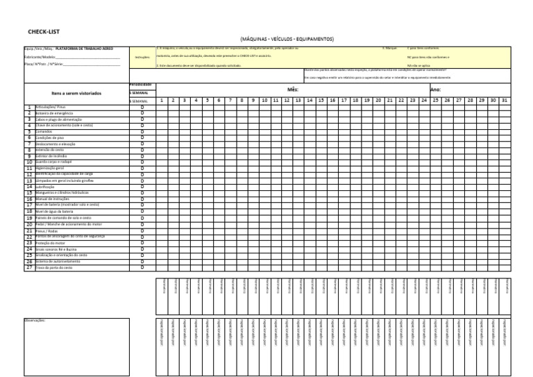 Check-List PTA | PDF