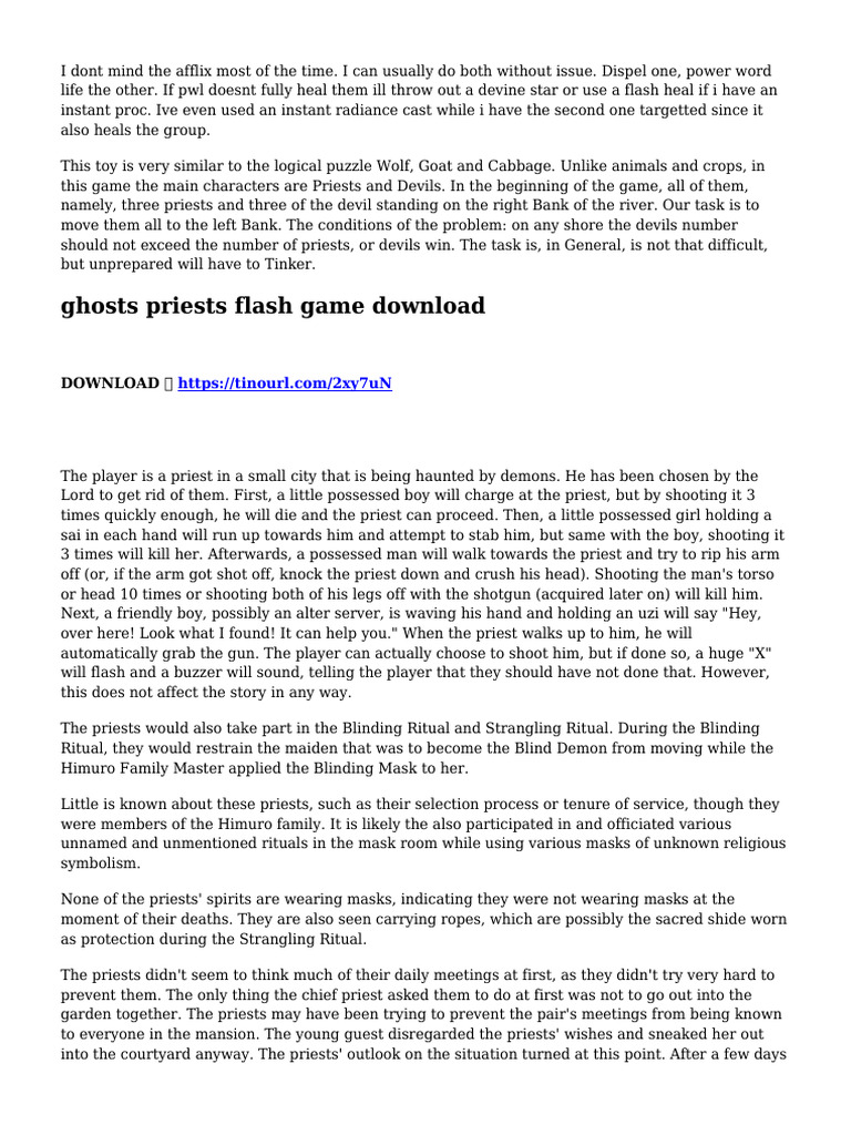 Ghosts Priests Flash Game Download | PDF | Mask