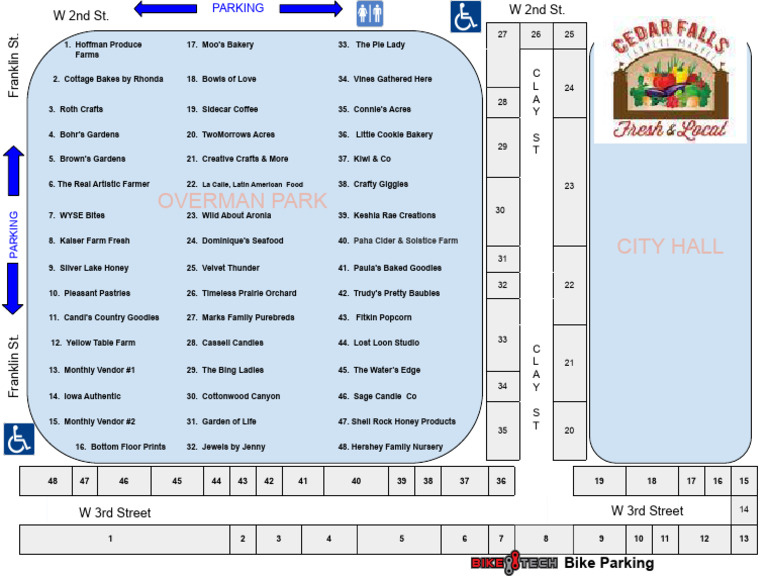 2024 Vendor Map | PDF | Cooking | Baked Goods