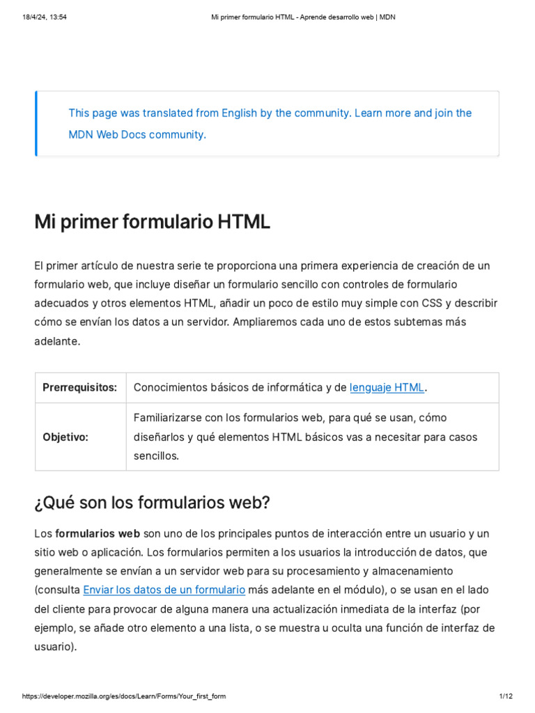Introducción a Formularios HTML | PDF | Redes | Internet y web