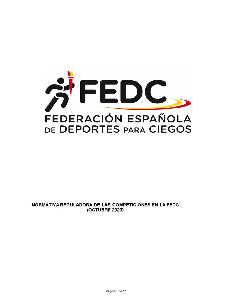 Normativa Reguladora de Las Competiciones de La FEDC - Octubre 2023 ...