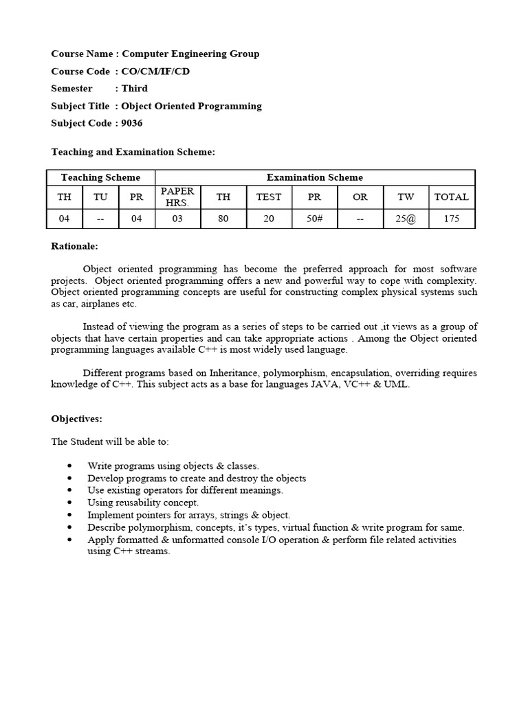 9036 Diploma Computer C Scheme | PDF | Programming | Constructor ...