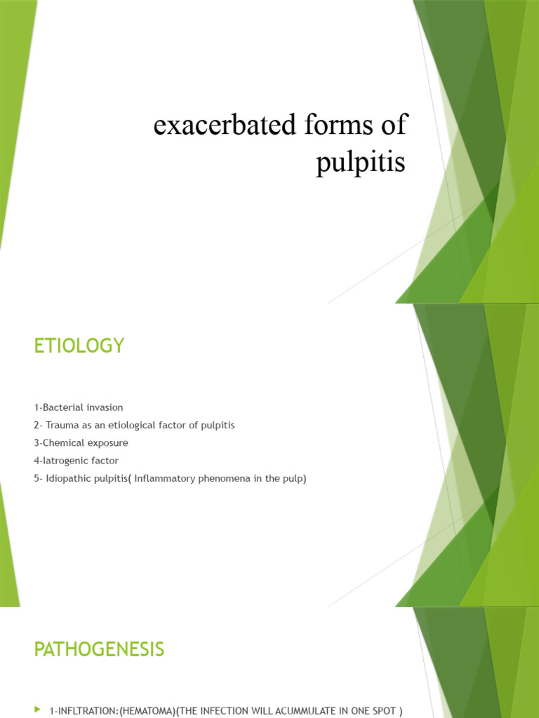 Exacerbated Pulpitis: Causes & Diagnosis | PDF