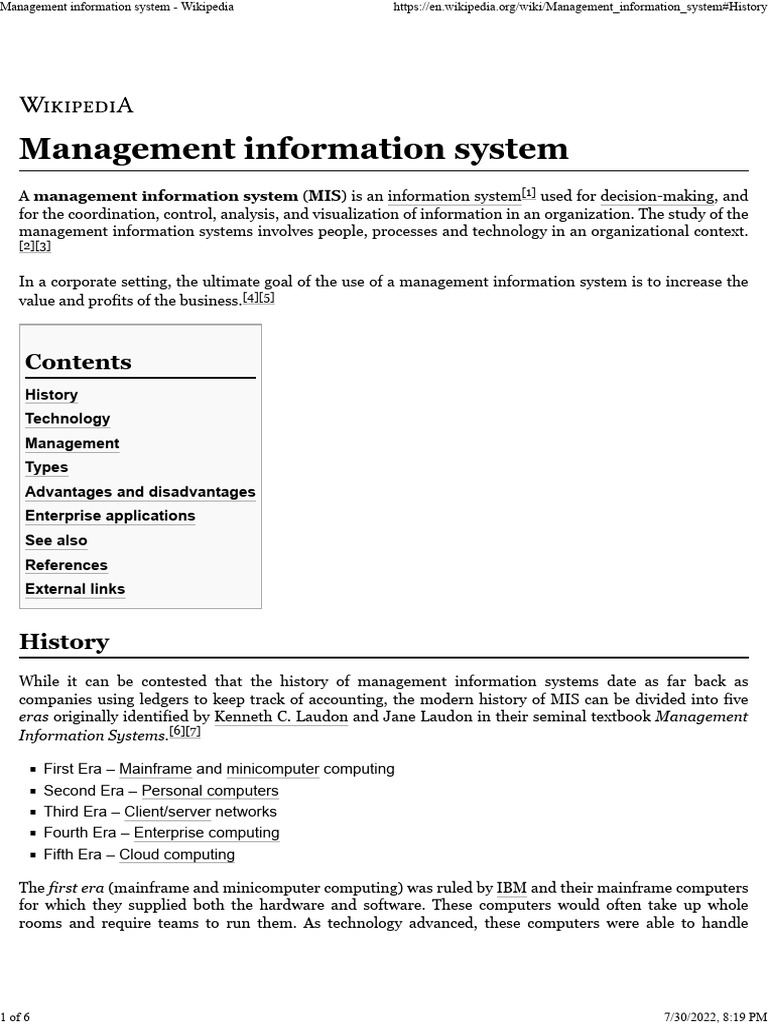 Management Information System MIS | PDF | Management Information System ...