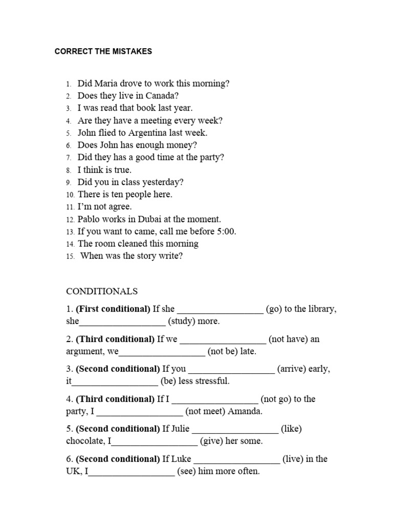 Correct the Mistakes | PDF