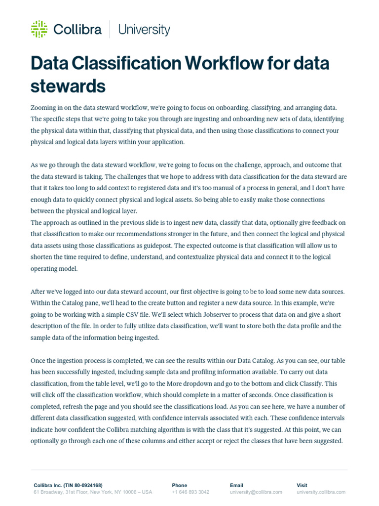 Data Classification Workflow For Data Stewards Pdf Data Computer