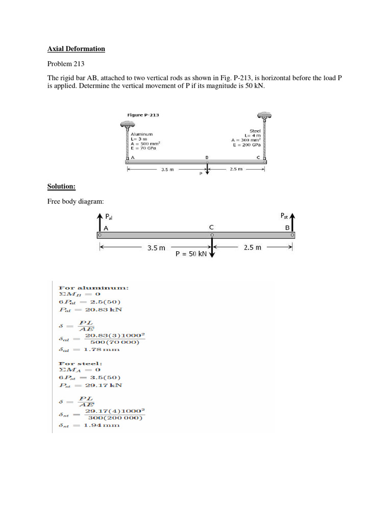 SOM Axial Deformation. | PDF | Screw | Stress (Mechanics)
