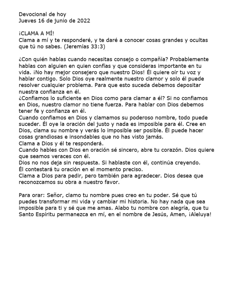 Clama A Mí | PDF | Religión y espiritualidad