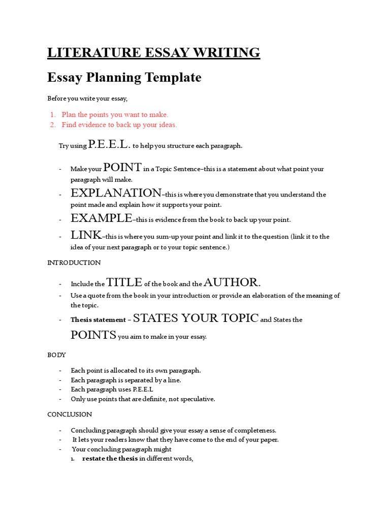 Literature Essay Writing | PDF | Essays | Paragraph