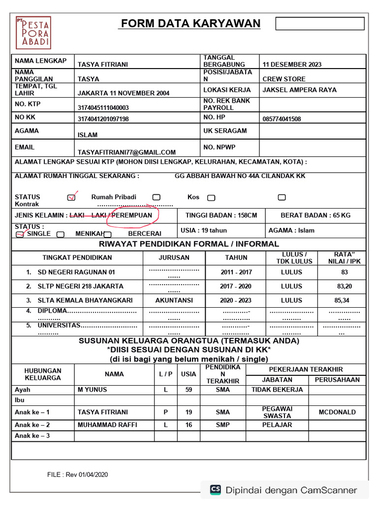 Data Karyawan 1 2 | PDF