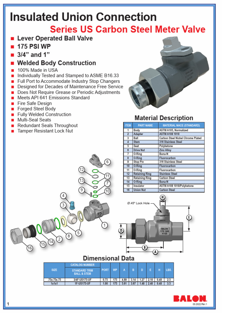 Insulated Union Meter | PDF | Steel | Valve