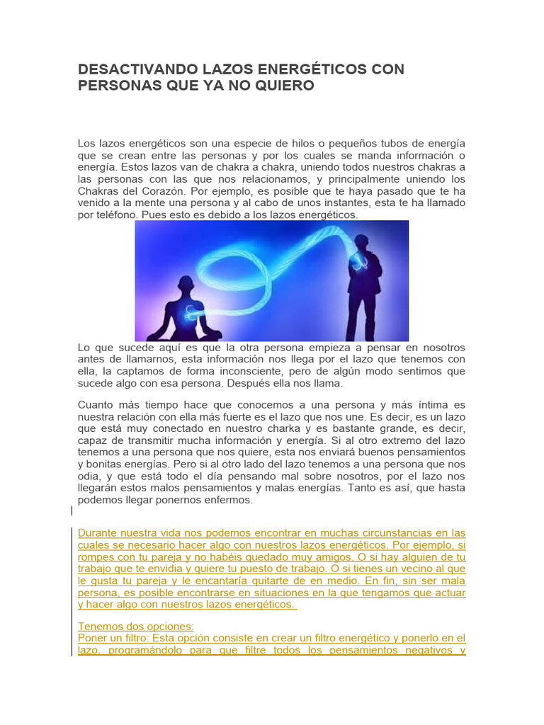 Desactivando Lazos Energéticos Con Personas Que Ya No Quiero | PDF | Meditación