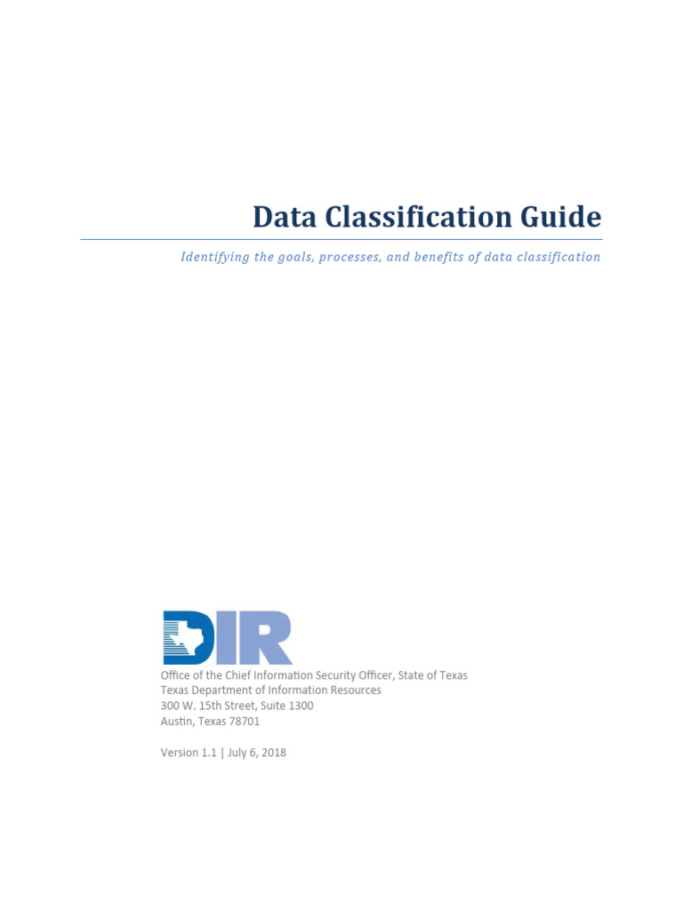 Data Classification Guide v1.1 | PDF | Classified Information | Information