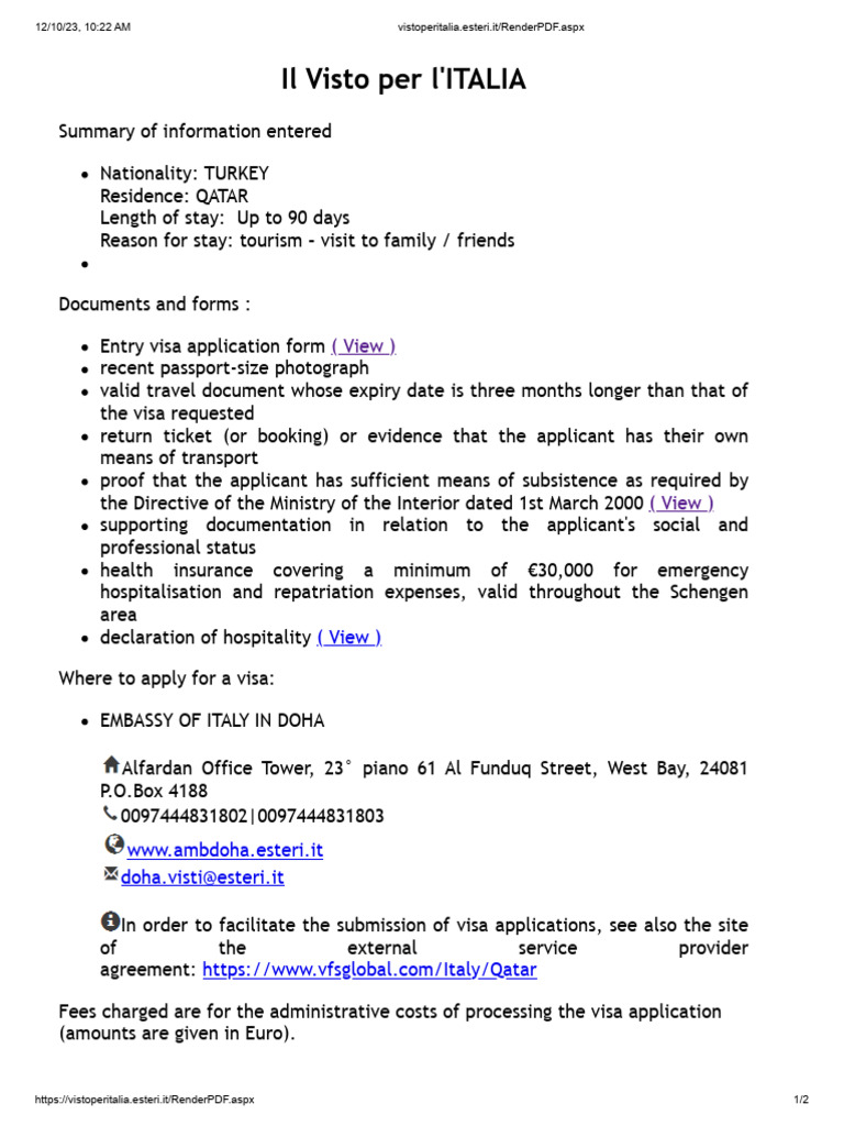 Vistoperitalia - Esteri.it RenderPDF - Aspx | PDF | Travel Visa | Human Migration