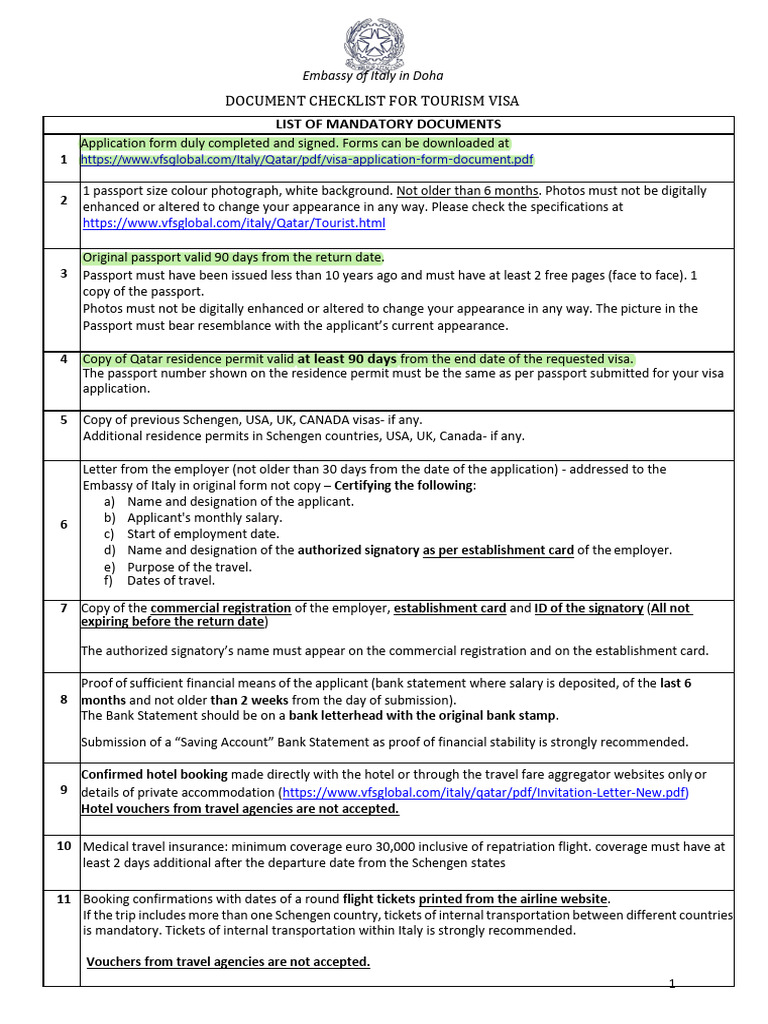 Checklist-tourism | PDF | Travel Visa | Passport