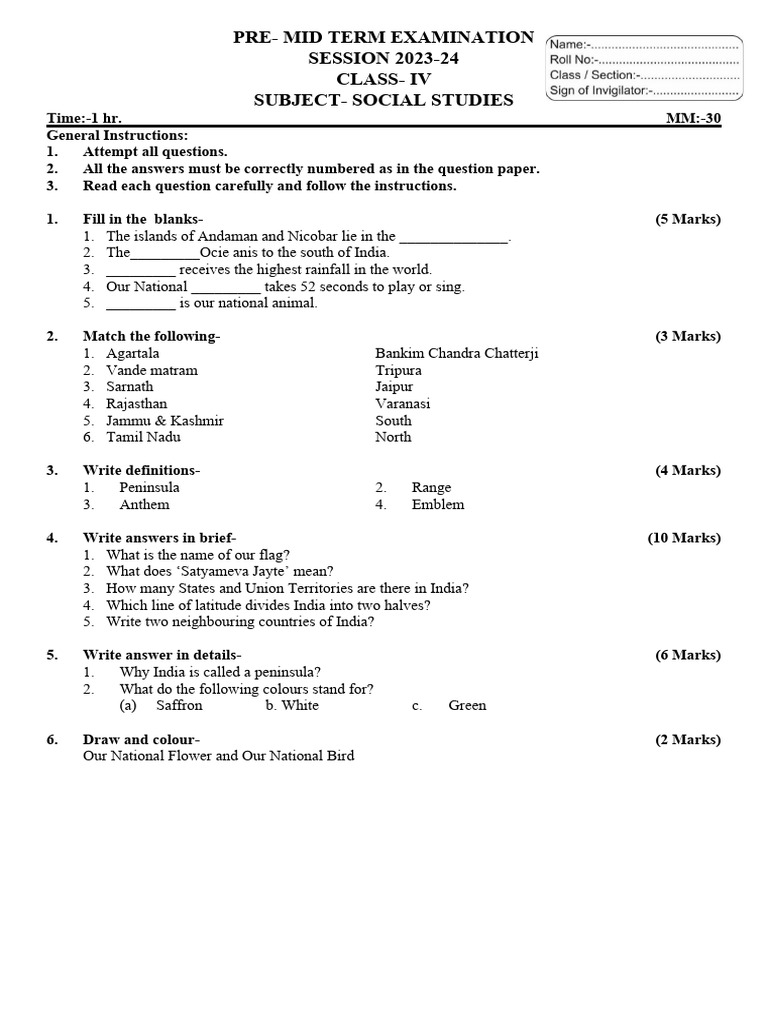 Class 4 SST | PDF | Travel