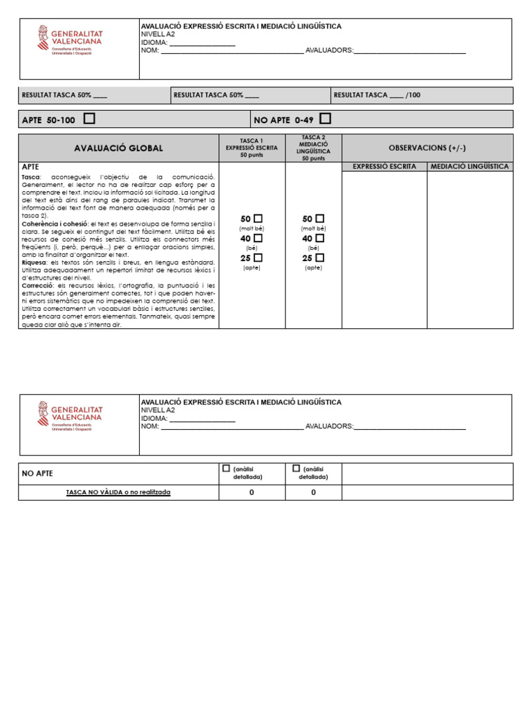Rubrica_EE_val 24 | PDF