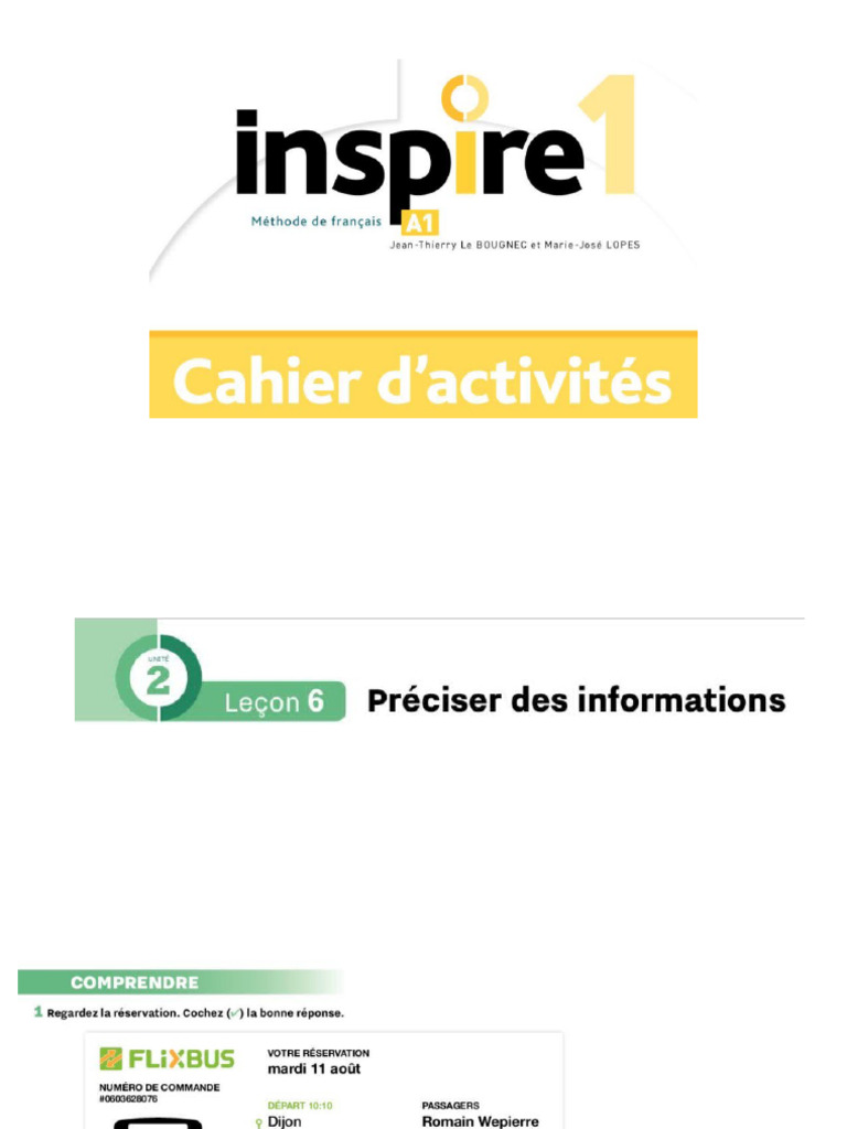 Unité 2 - Leçon 6 - cahier d'activités | PDF