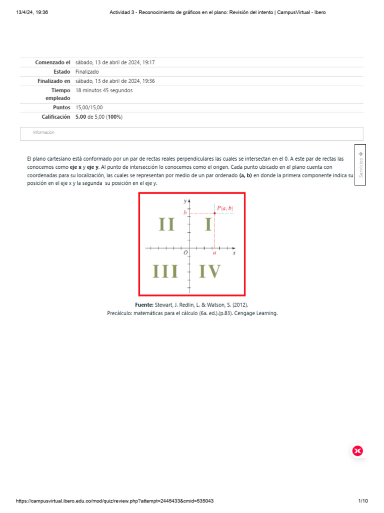 Actividad 3 - Reconocimiento de Gráficos en El Plano - Revisión Del Intento - CampusVirtual ...