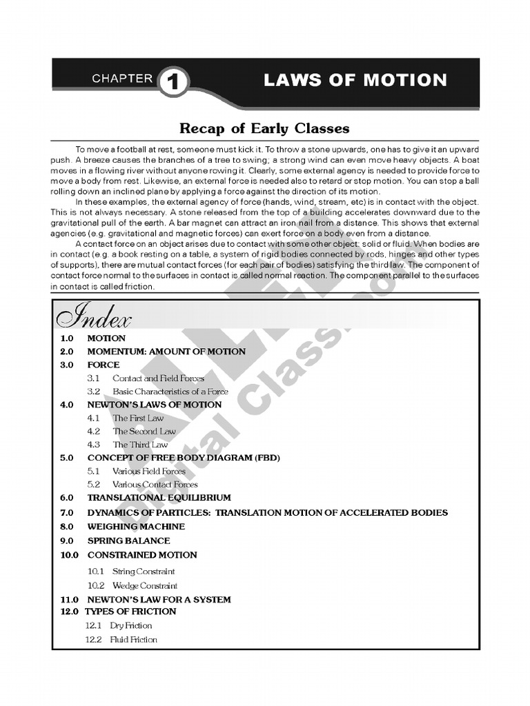 Laws of Motion (Theory) Part-1 | PDF Laws of Motion (Theory) Part-1 | PDF