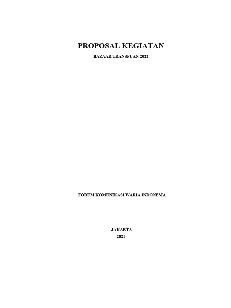 Proposal Bazar | PDF | Seni