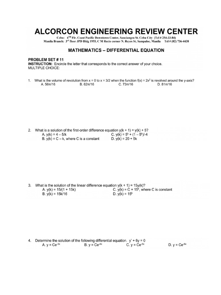 Problem Set Math Day 11 Edited Pdf