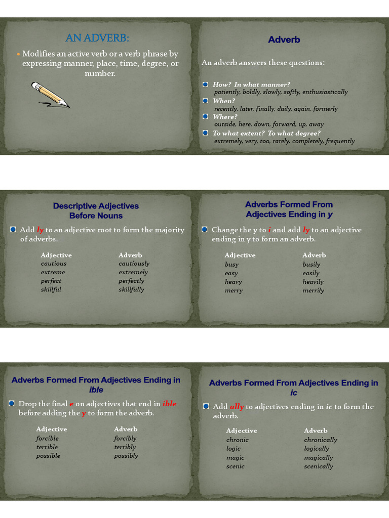 Adverb Formation Rules Guide | PDF