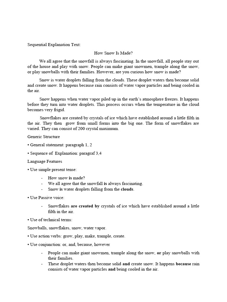 Two Texts of Explanation Text - DIANA | PDF | Snow | Ice